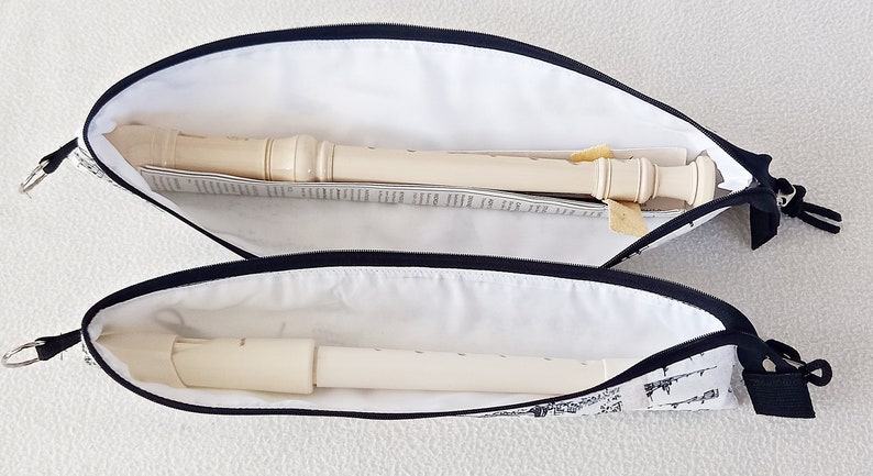 Linen Recorder Case Zippered Music Instrument Flute Whistle Bag Pouch ...