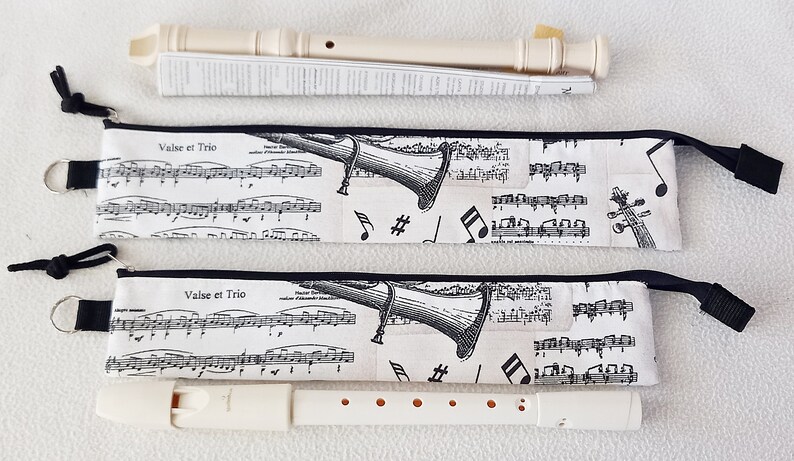 Linen Recorder Case Zippered Music Instrument Flute Whistle Bag Pouch ...