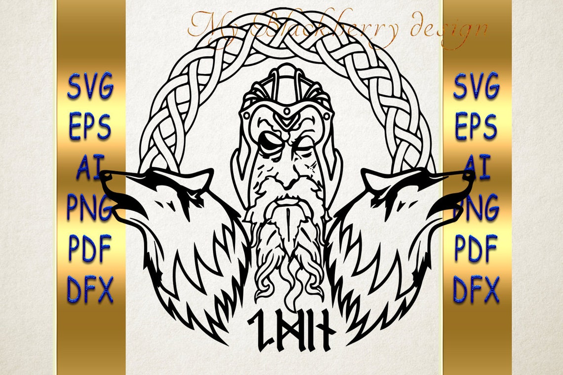 Odin Svg, Norse Mythology Art SVG, PDF, EPS, Png, Dxf, Jpg Vector Clip ...