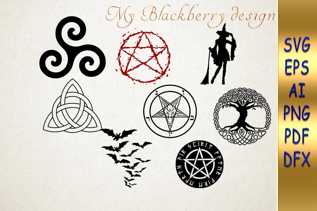 Witch SVG, PNG, JPEG. Wicked Pentacles Pagan Signs, Blood Pentagram ...