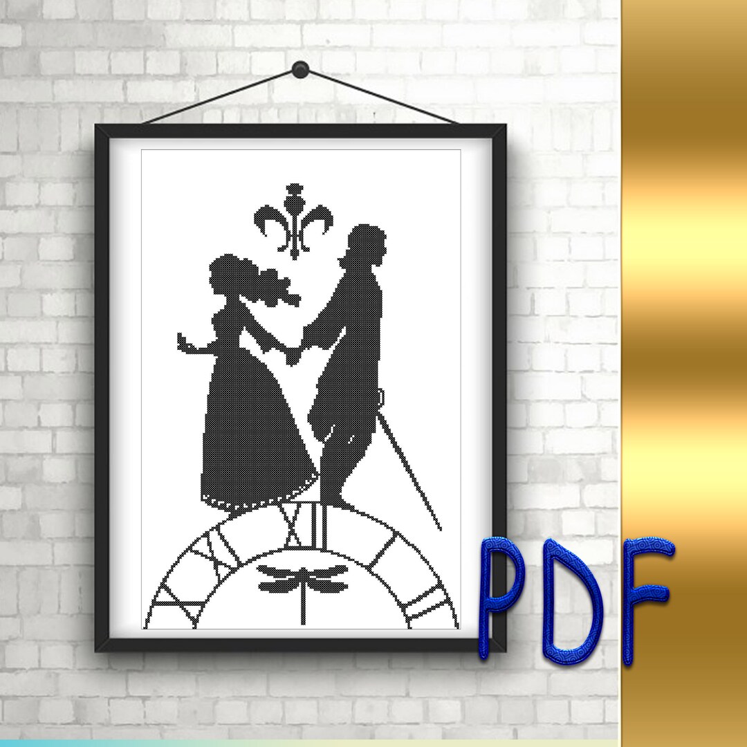 Outlander Cross Stitch Pattern Claire Jaime Scotland Modern Pattern PDF ...