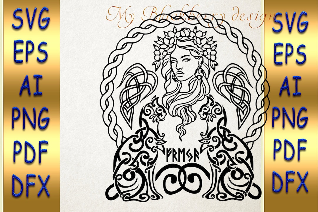 Freya Svg, Norse Mythology Art (SVG, PDF, EPS, Png, Dxf, Tiff, Jpg ...