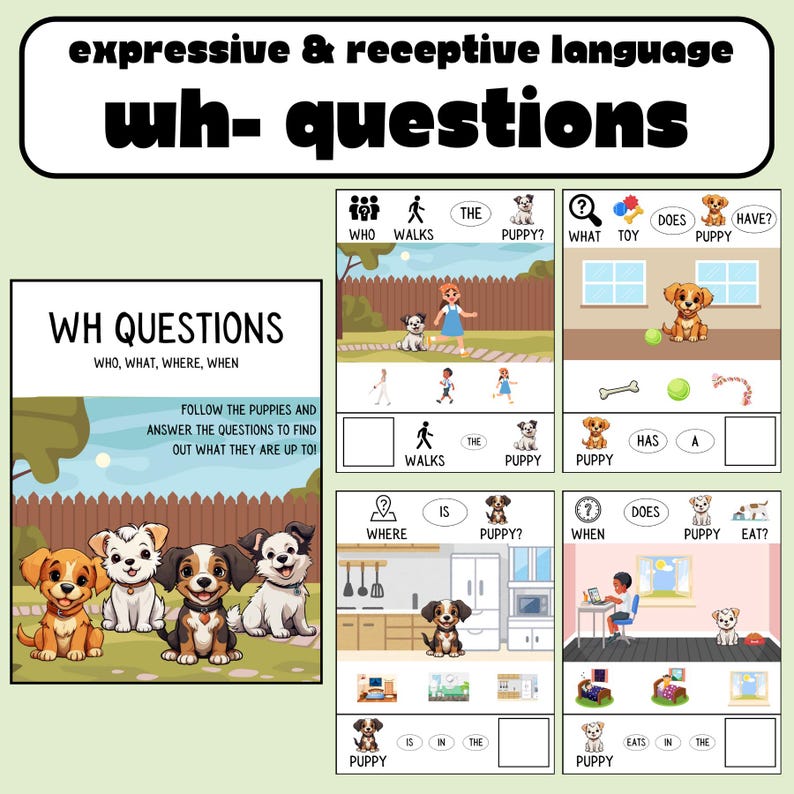 WH Question Visuals - Puppy - Etsy