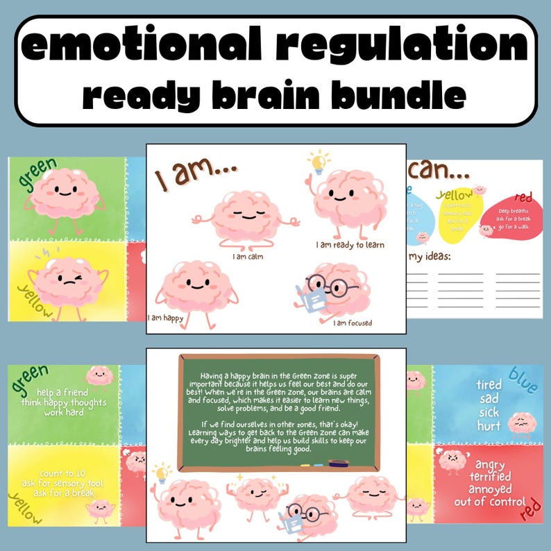 Zones of Regulation: A Ready Brain! - Etsy