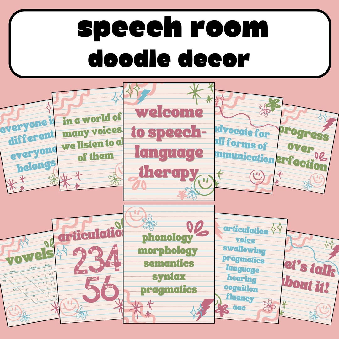 Speech Therapy Room Decor - Doodle Bundle - Etsy