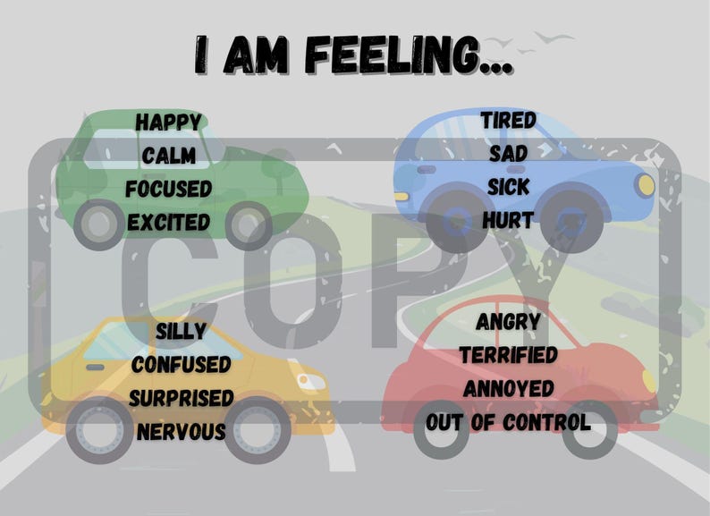 Zones of Regulation: Driving Through Emotions – Car Themed Resource - Etsy