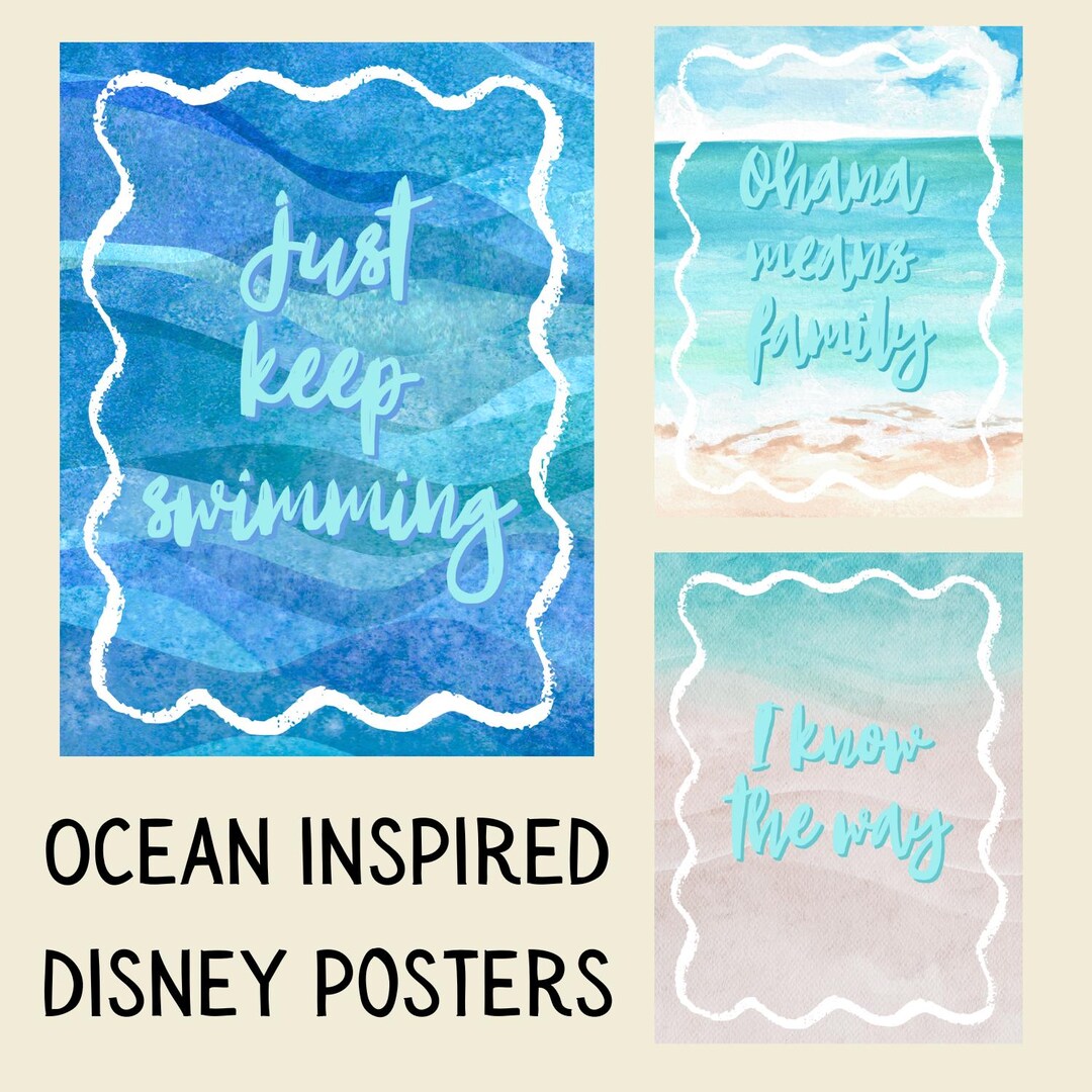 Disney Inspirational Quotes Wall Art - Ocean Theme - Etsy