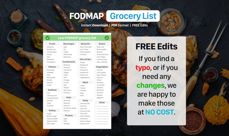 FODMAP Grocery List, FODMAP Meal Planner, FODMAP Foods, Low-fodmap ...
