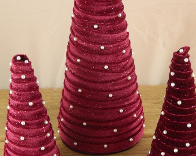 Purple Velvet Cone Christmas Trees; Purple Tree; Velvet Cone Tree - Etsy