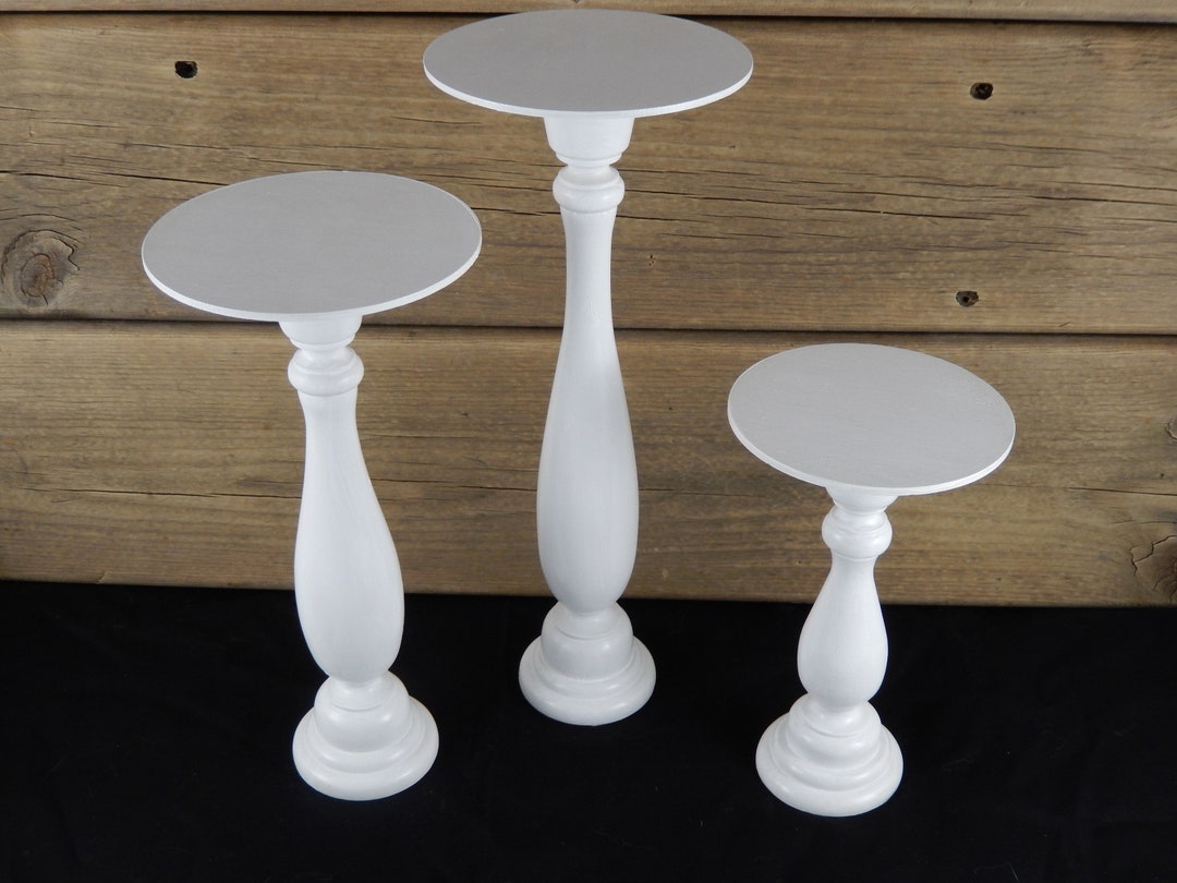 WHITE- TALL Pedestals/risers for Displays, Risers for Small Items, Base ...