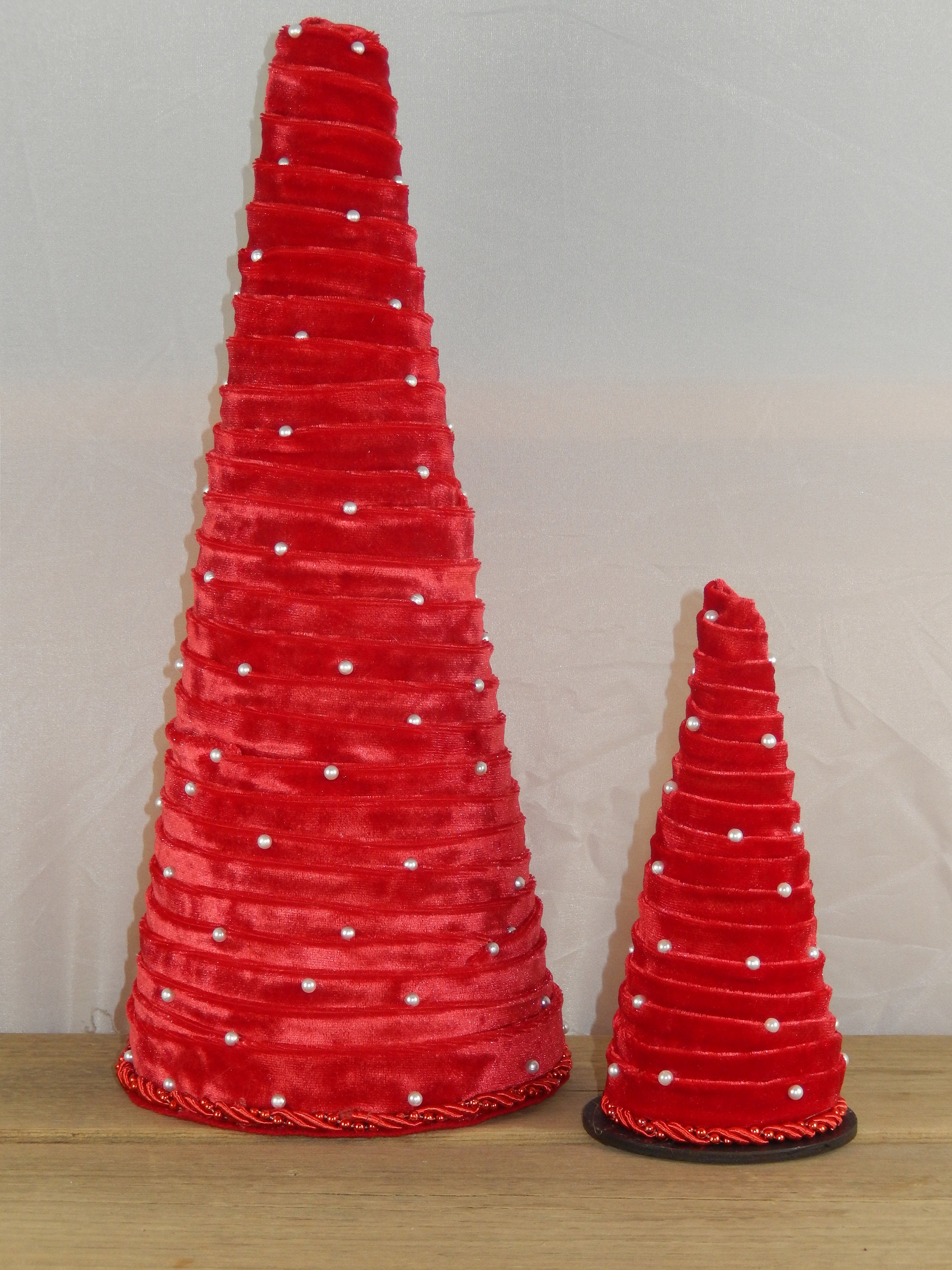 Red Velvet Cone Christmas Trees Red and White Cone Tree | Etsy