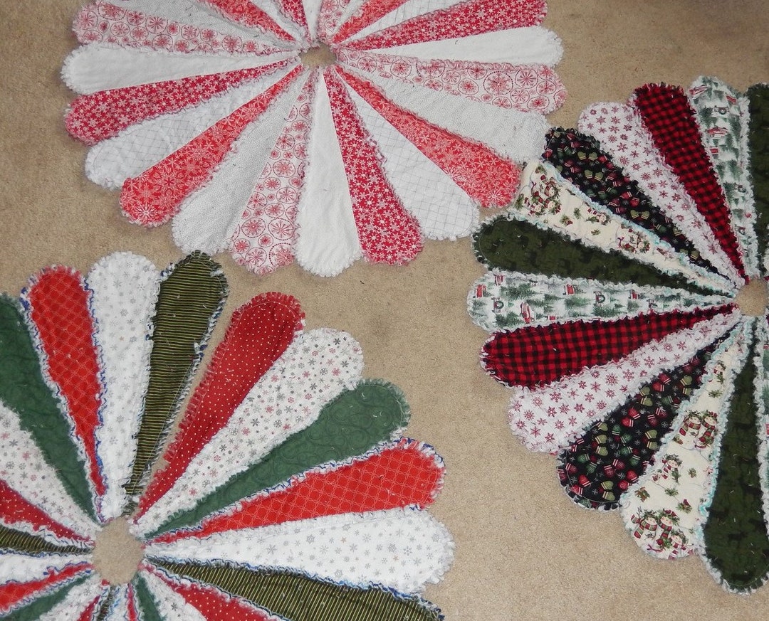 Christmas Tree Skirt Pattern for Beginners, Rag Tree Quilt Pattern ...