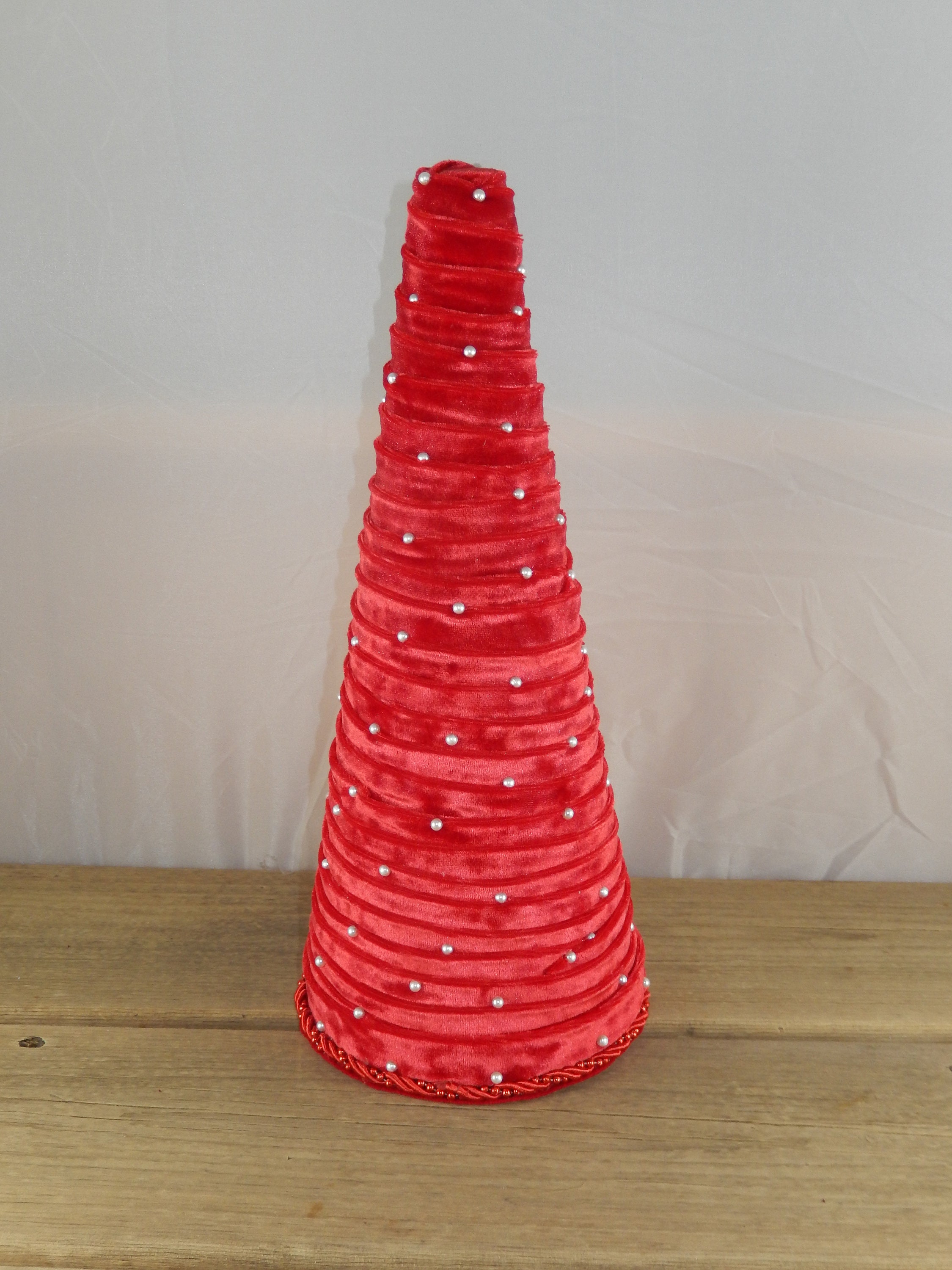 Red Velvet Cone Christmas Trees Red and White Cone Tree | Etsy