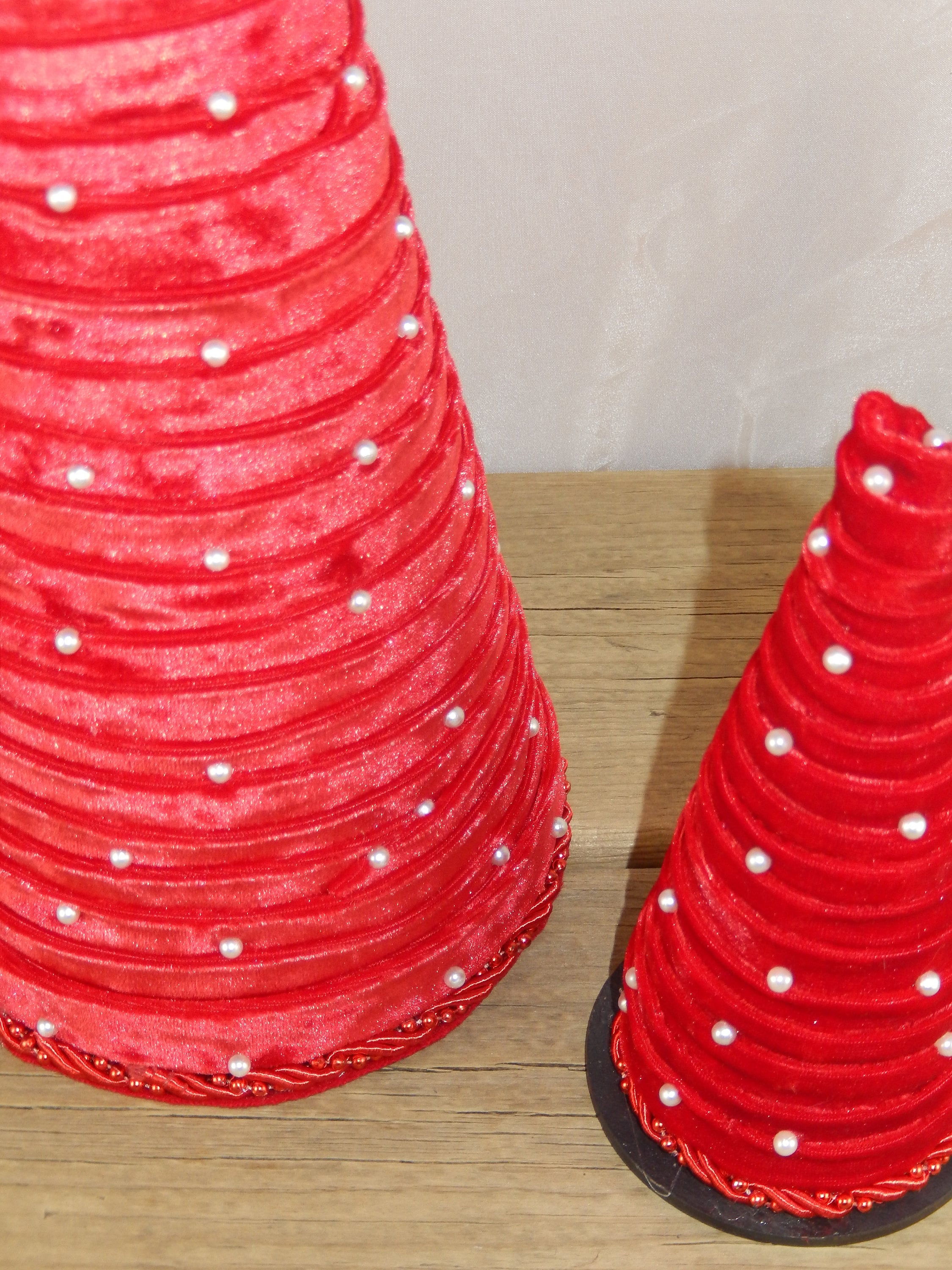 Red Velvet Cone Christmas Trees Red and White Cone Tree | Etsy