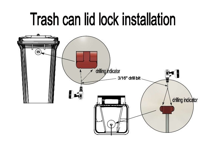 Trash Can Lid Lock - Etsy