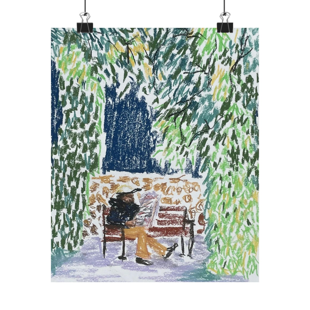 Park Reader Matte Vertical Posters - Etsy