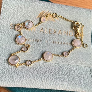 Moonstone Bracelet, Gold Moonstone Gem Bracelet, June Birthstone, Gift ...