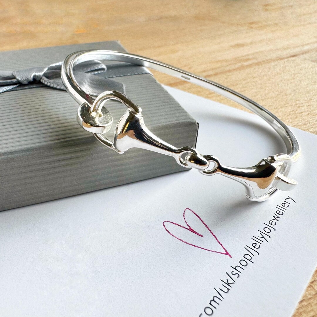 Sterling Silver Snaffle Bit Cuff Bracelet: Equestrian Horse Lover ...