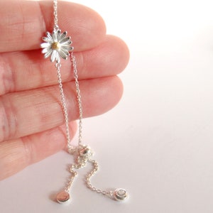 Daisy Bracelet, Sterling Silver Slider Bracelet, Adjustable Flower ...