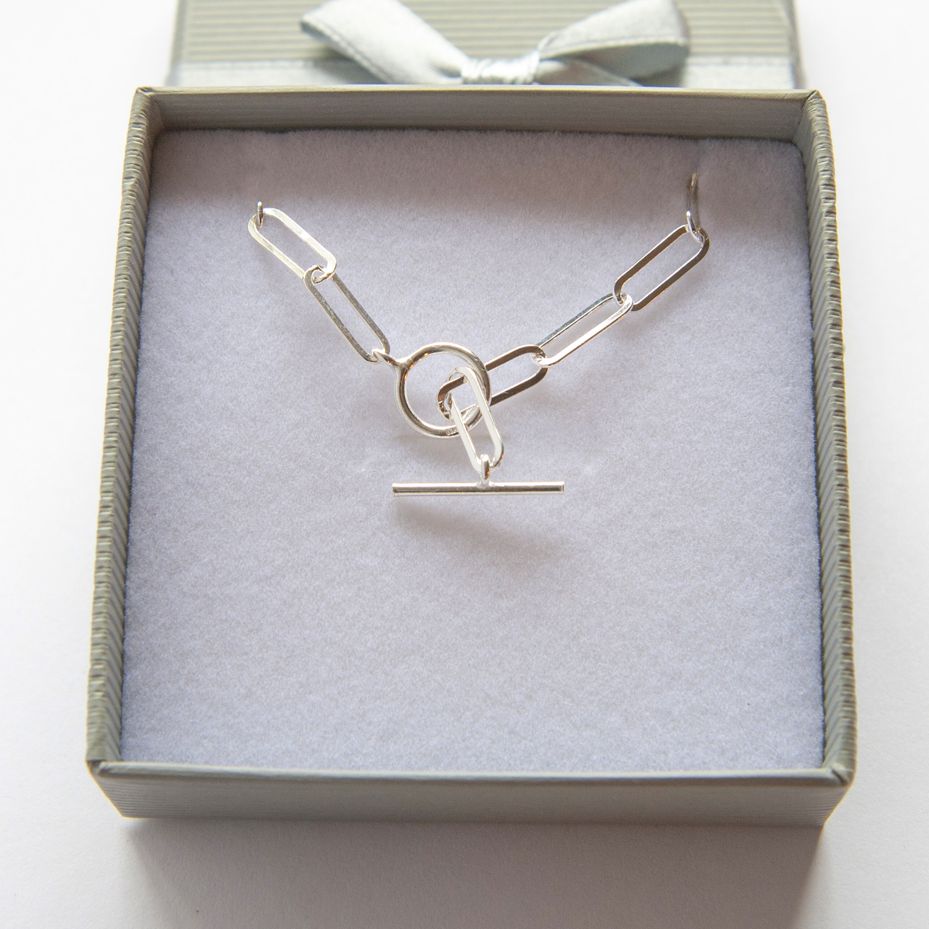 Silver Link Chain Necklace Paper Clip Chain Long Link Chain | Etsy UK