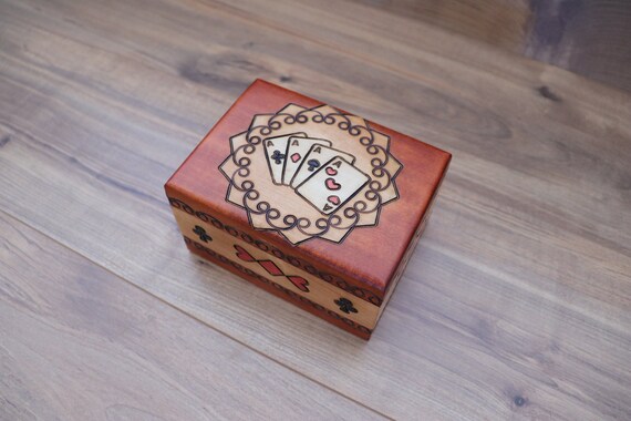 Playing cards box/playing card holder/playing card case | Etsy