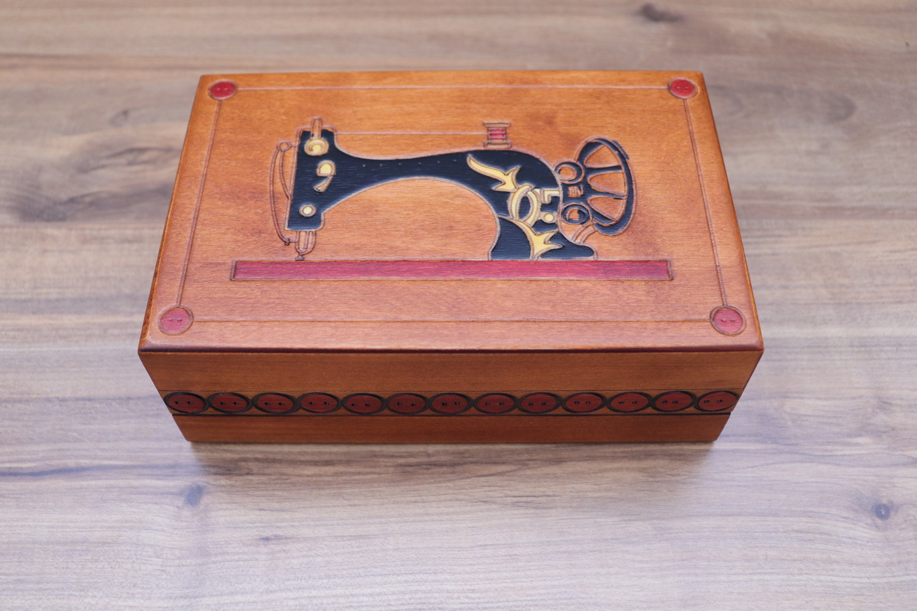 Wooden Sewing Box/button Boxsmallsewing Storage Box - Etsy