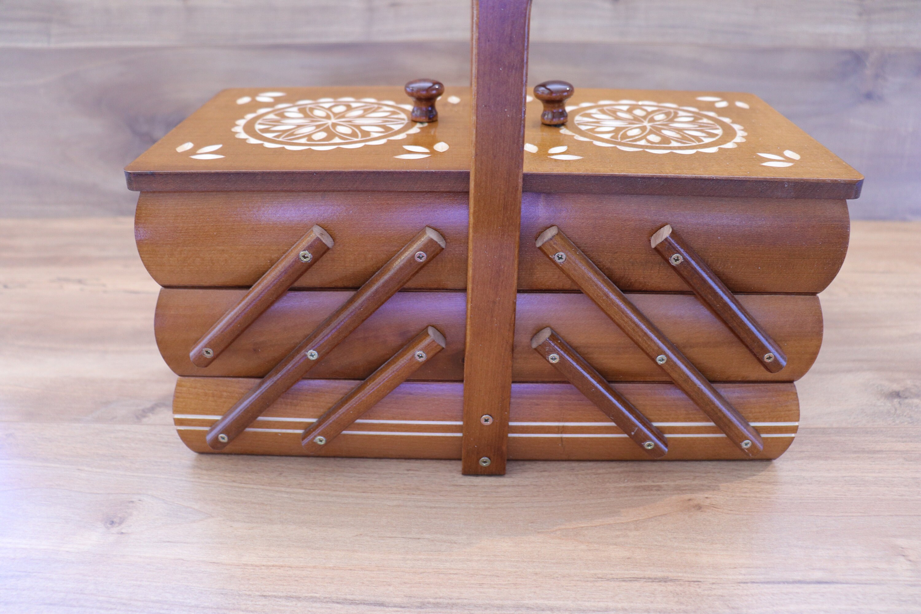 Wooden Sewing Box(olive Color)sewing Organizer/sewing Basket/sewing ...