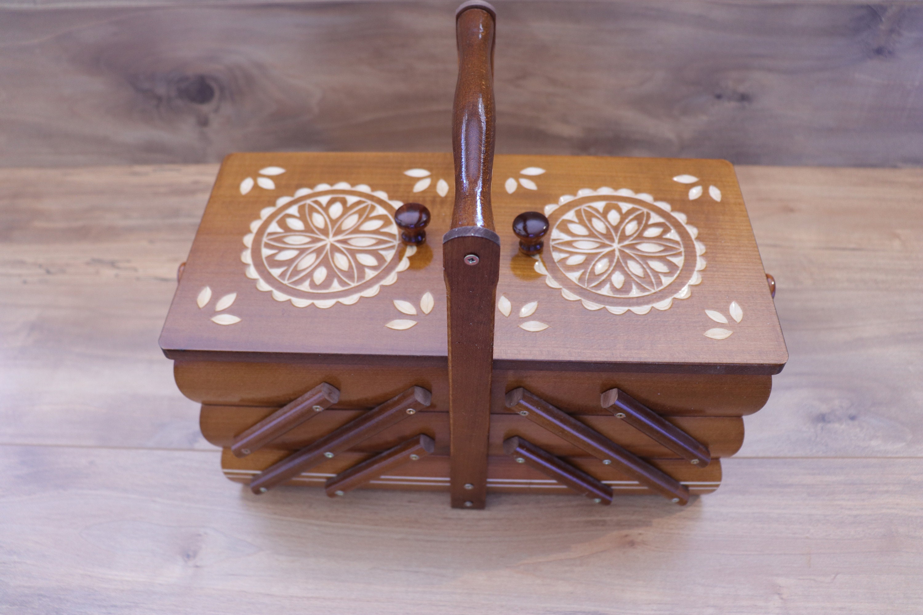 Wooden Sewing Boxolive Colorsewing Organizer/sewing - Etsy