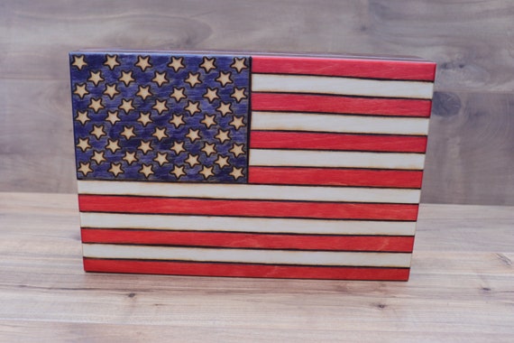 American Flag Box/keepsake Boxlarge - Etsy