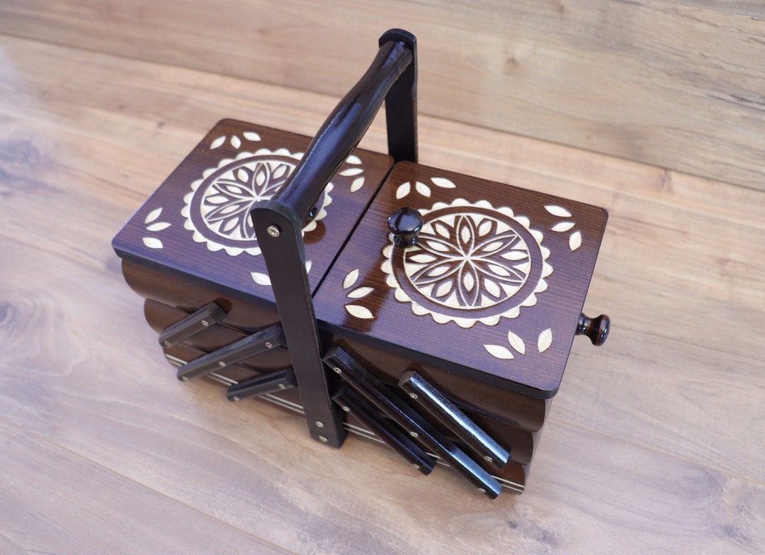 Wooden Sewing Box(small Version) Sewing Organizer/sewing Chest/sewing ...