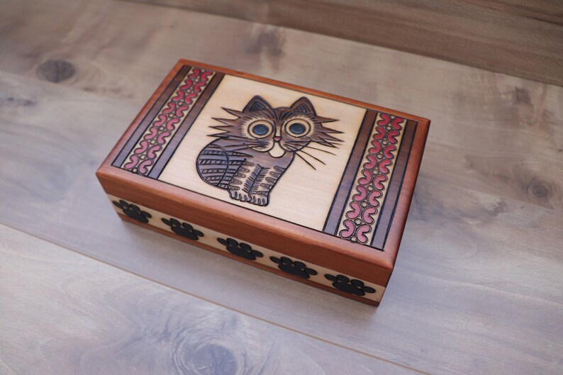 Wooden Cat Keepsake Box/jewelry Box/gift for Her - Etsy