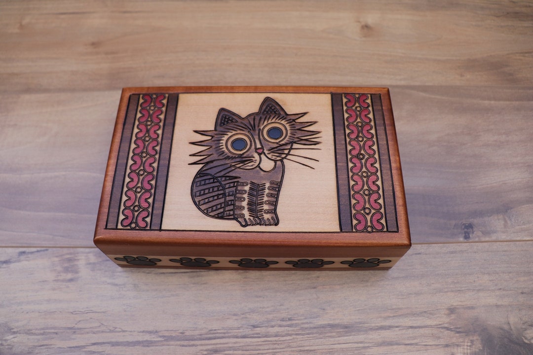 Wooden Cat Keepsake Box/jewelry Box/gift for Her - Etsy