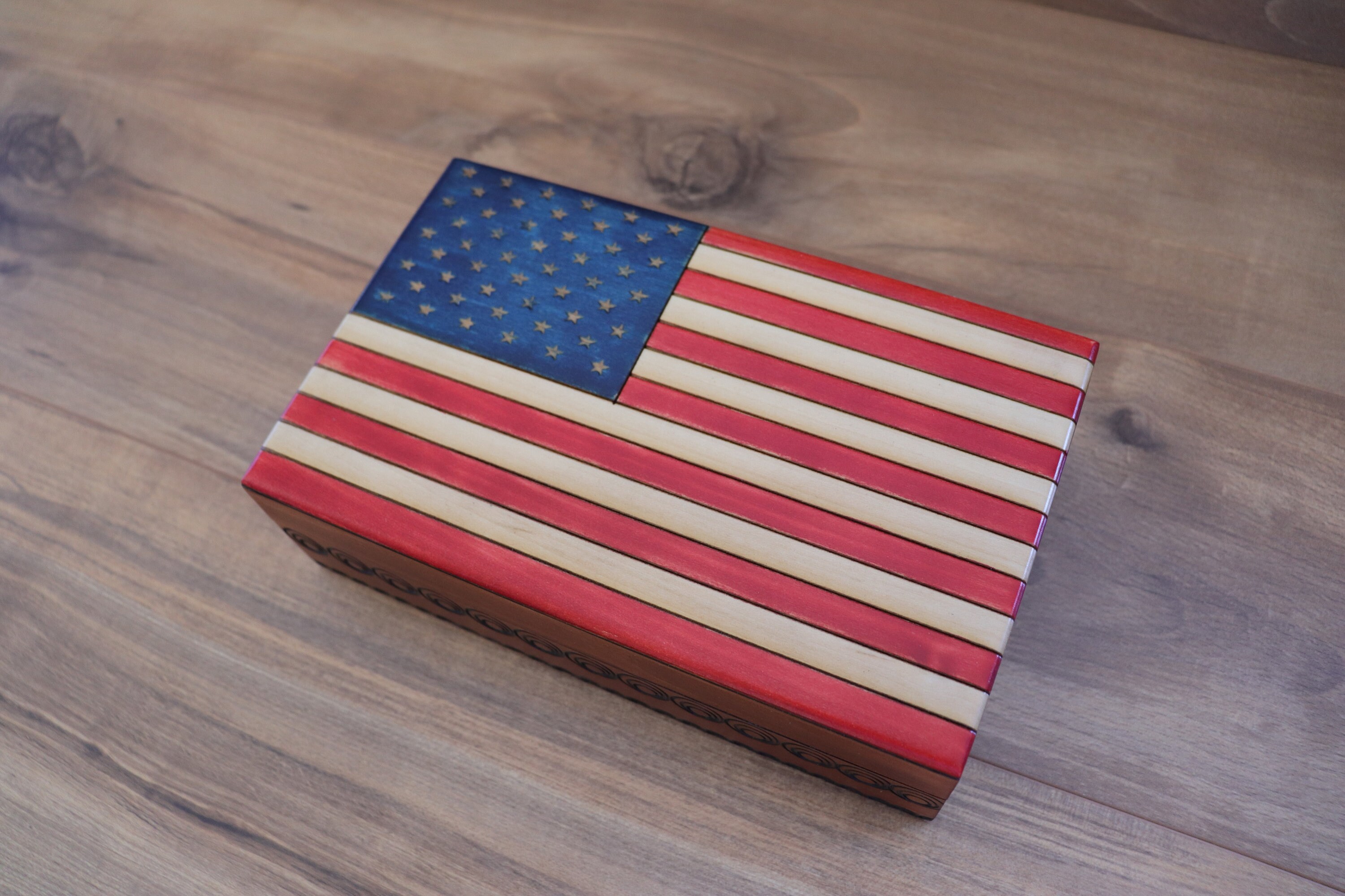 Wood Box For American Flag Thin Red Line American Flag Concealed Gun