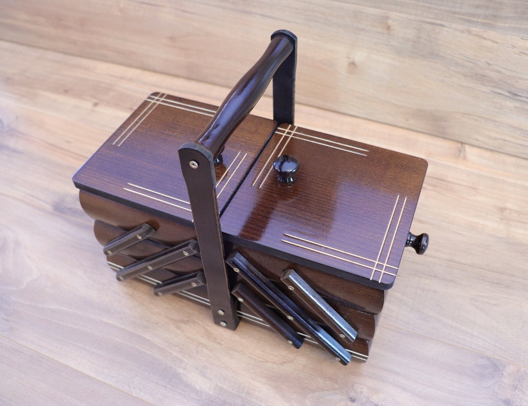 Wooden Sewing Box(small Version) Sewing Organizer/sewing Gift/sewing ...