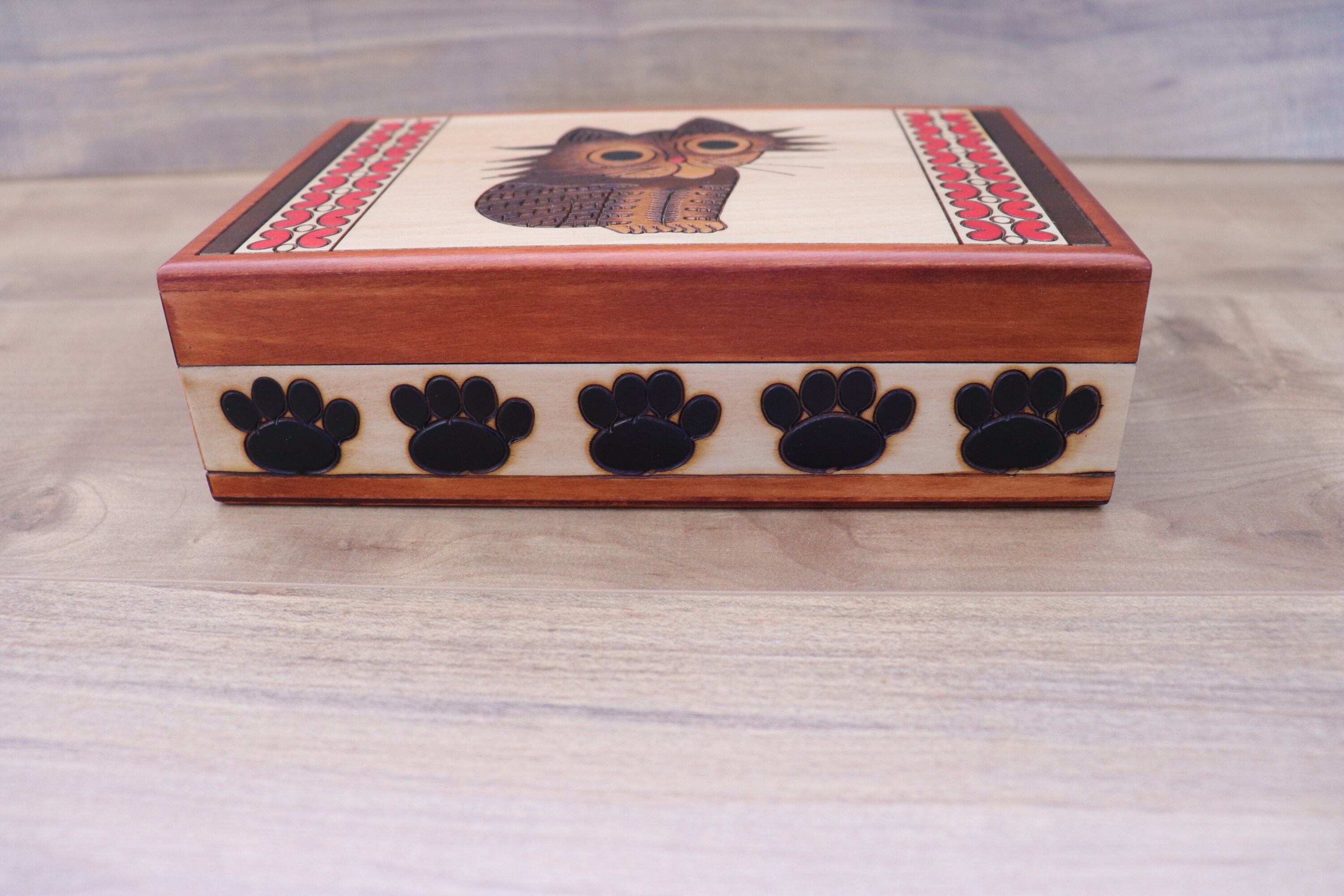 Wooden Cat Keepsake Box/jewelry Box/gift for Her - Etsy