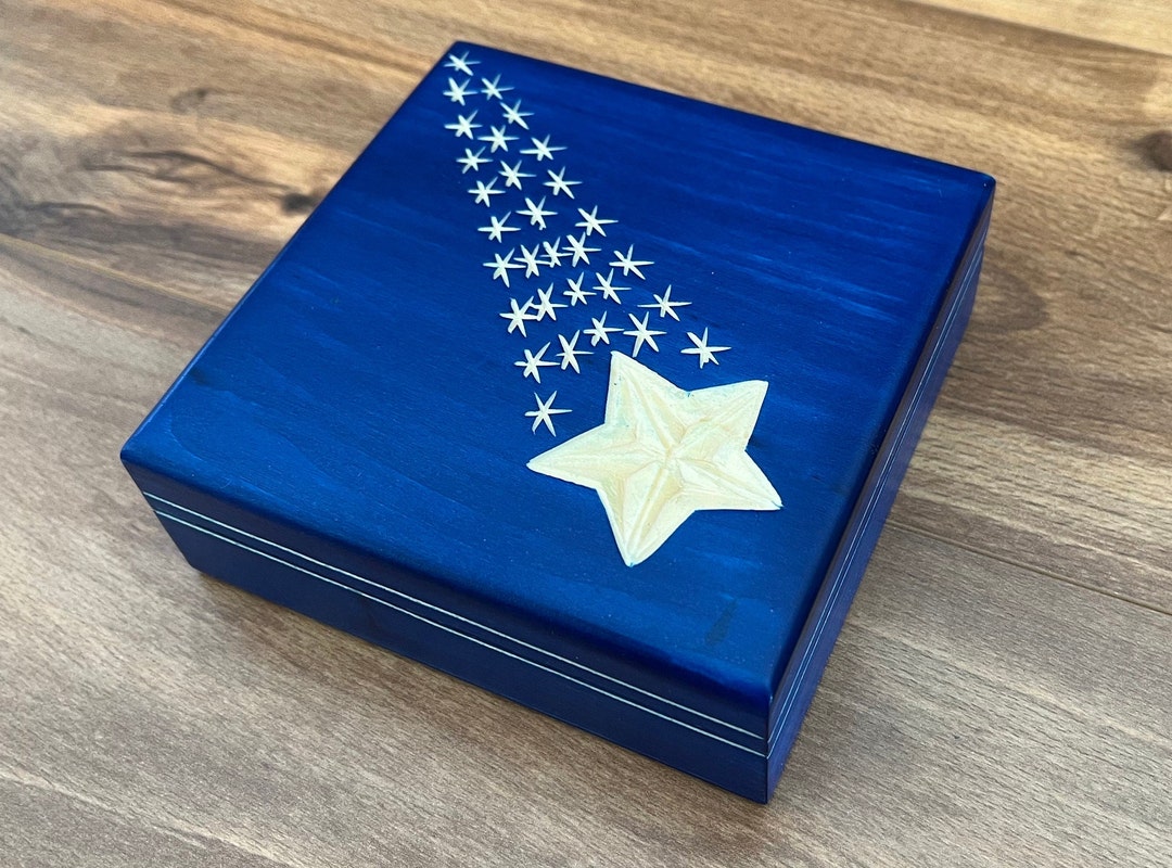 Blue Shooting Star Keepsake Box/jewelry Box/jewelry Organizer/gift for ...