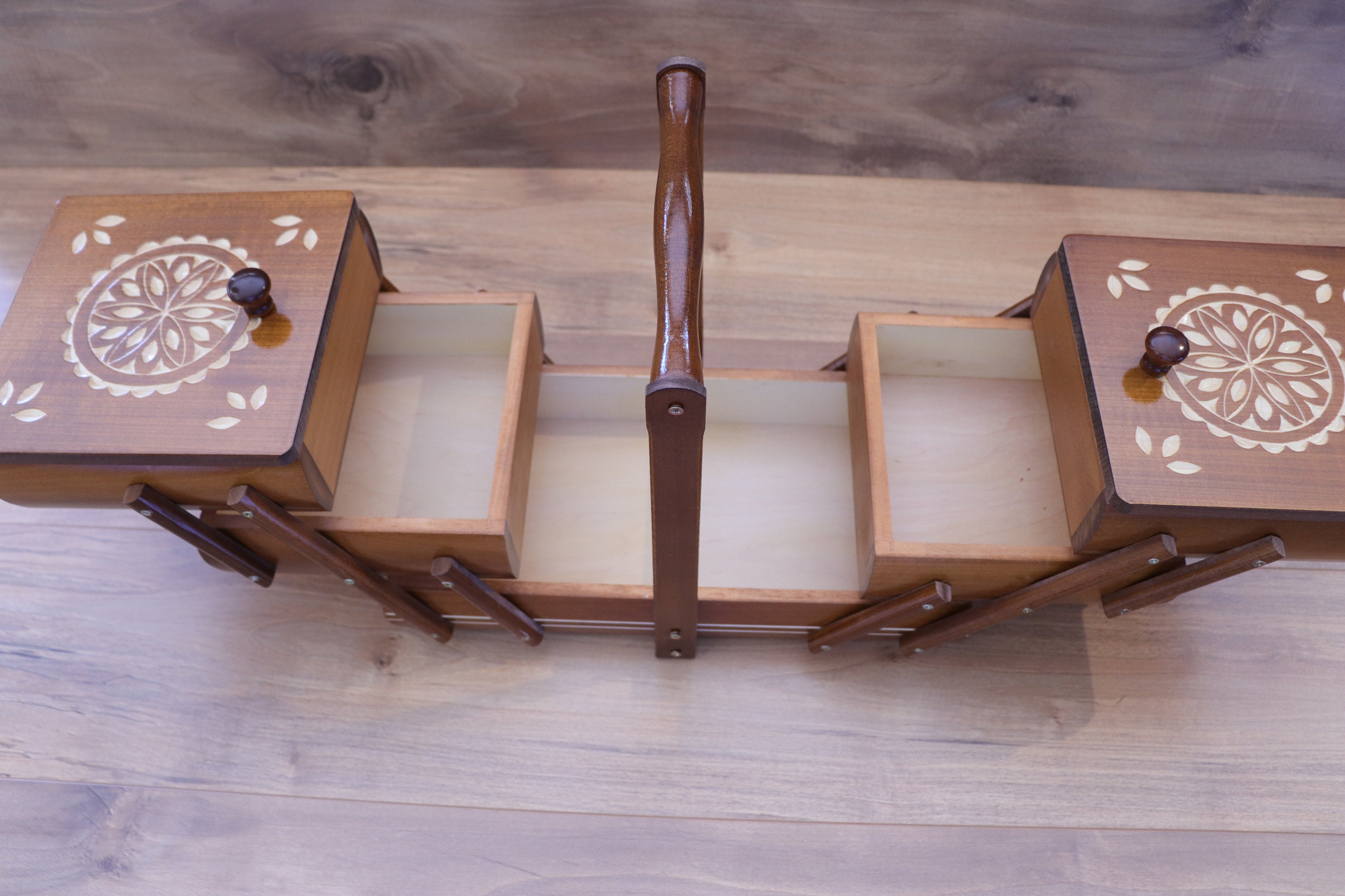 Wooden Sewing Boxolive Colorsewing Organizer/sewing - Etsy