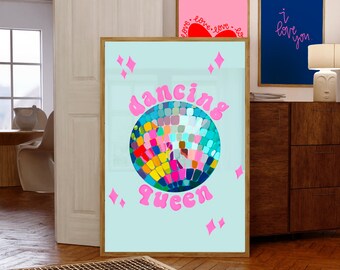 DANCING QUEEN POSTER, Dancing Queen Retro Print, Dance Print, Dancing ...