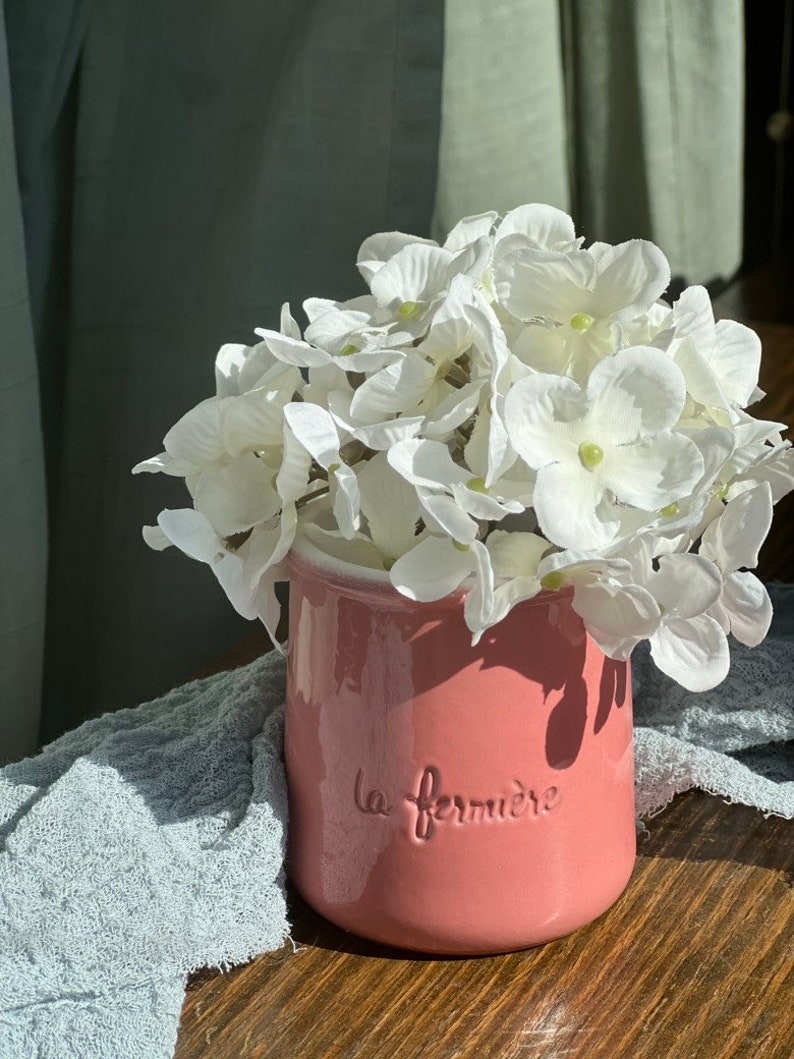 La Fermiere Yogurt Pots, French Pottery Pots, Pink Glazed Pots - Etsy