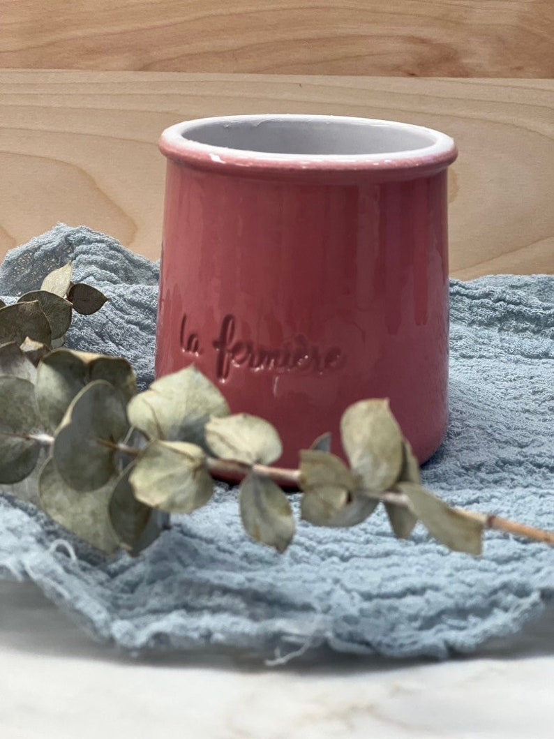 La Fermiere Yogurt Pots, French Pottery Pots, Green Glazed Pots - Etsy
