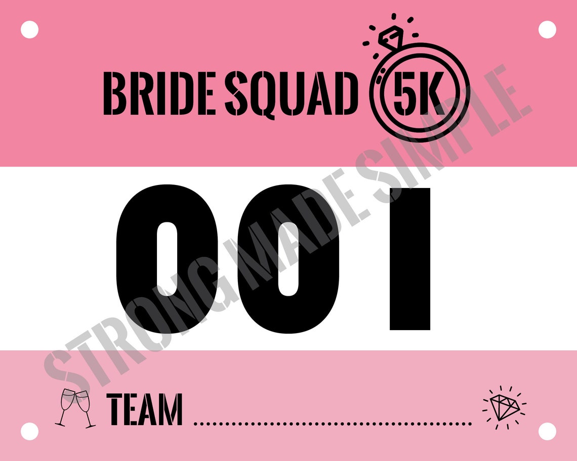 Bachelorette Party 5k Race Bib PDF Download | Etsy