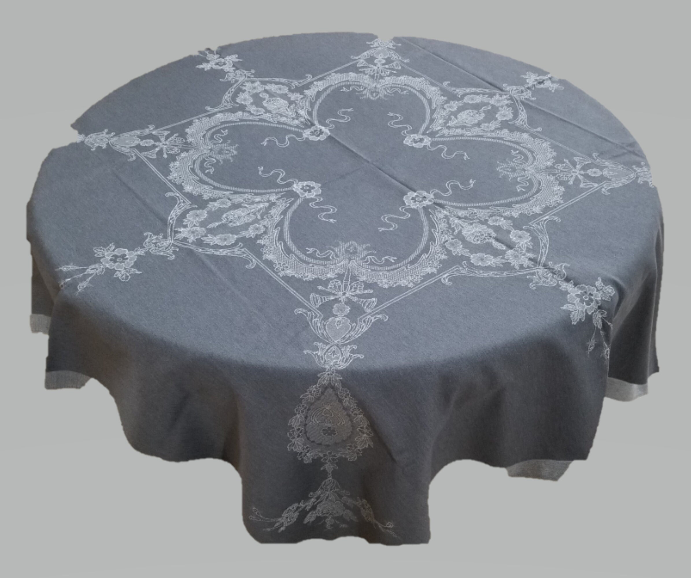 Julian Gray Jacquard Weave French Teflon® Treated Tablecloth - Etsy