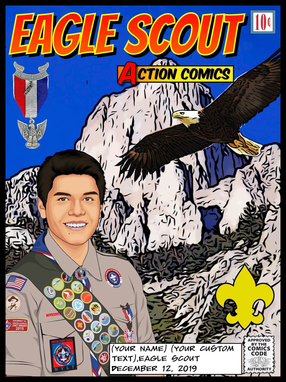 Custom Boy Scout Comic Art on Canvas | Etsy