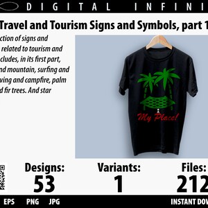 TRAVEL ICON Svg, TOURISM Symbol Svg, Beach Svg, Mountain Svg, Surfing ...
