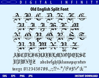 OLD ENGLISH FONT Svg, Old English Alphabet Svg, Old English Letters and ...