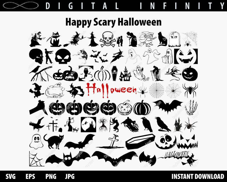 HALLOWEEN BUNDLE Clip Art SVG Files for Cricut - Etsy