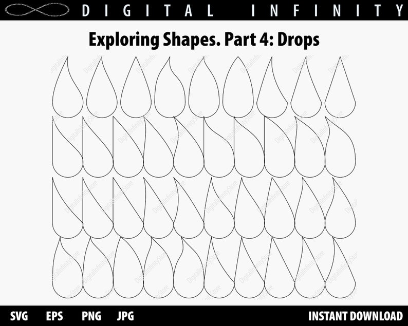 Drops SVG: Teardrop Clipart, Cricut Files (digital Download) - Etsy