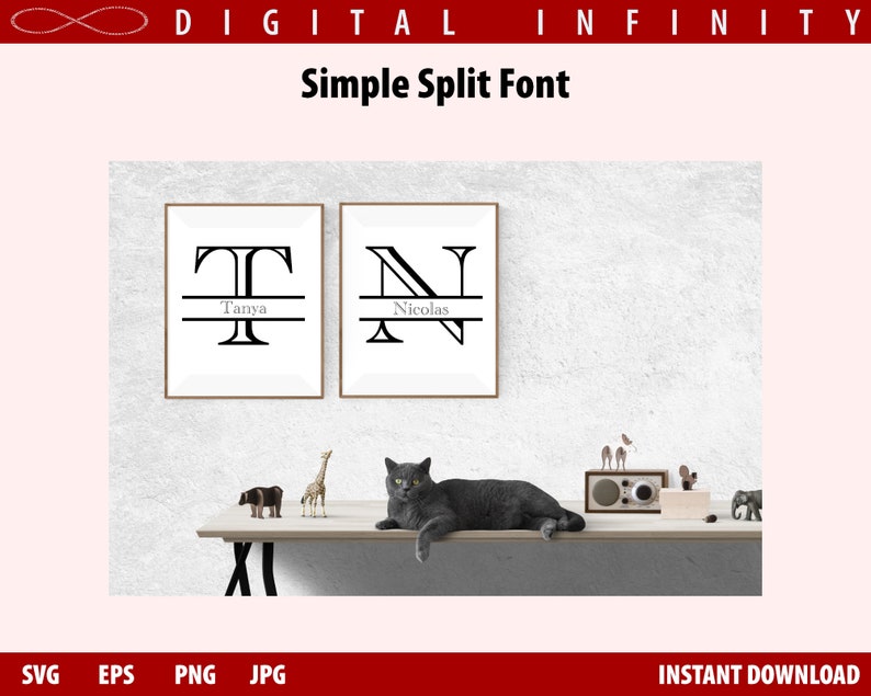 SPLIT FONT SVG, Split Monogram Svg, Split Alphabet Svg, Split Letters ...