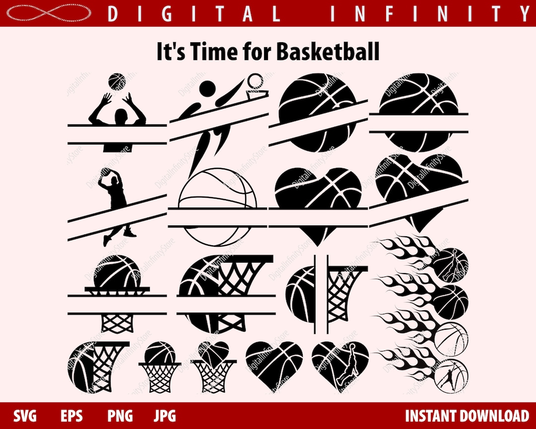 SPLIT BASKETBALL SVG for Commercial Use, Basketball Team Svg, Player ...