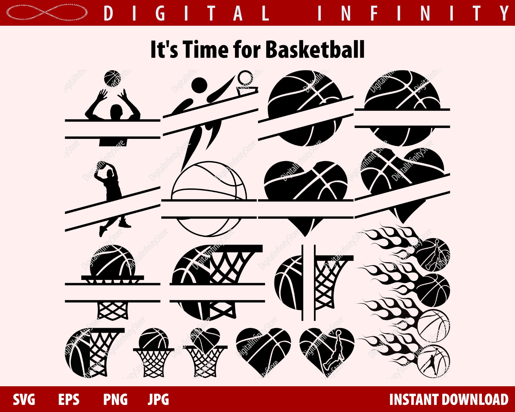 SPLIT BASKETBALL SVG for Commercial Use, Basketball Team Svg, Player ...